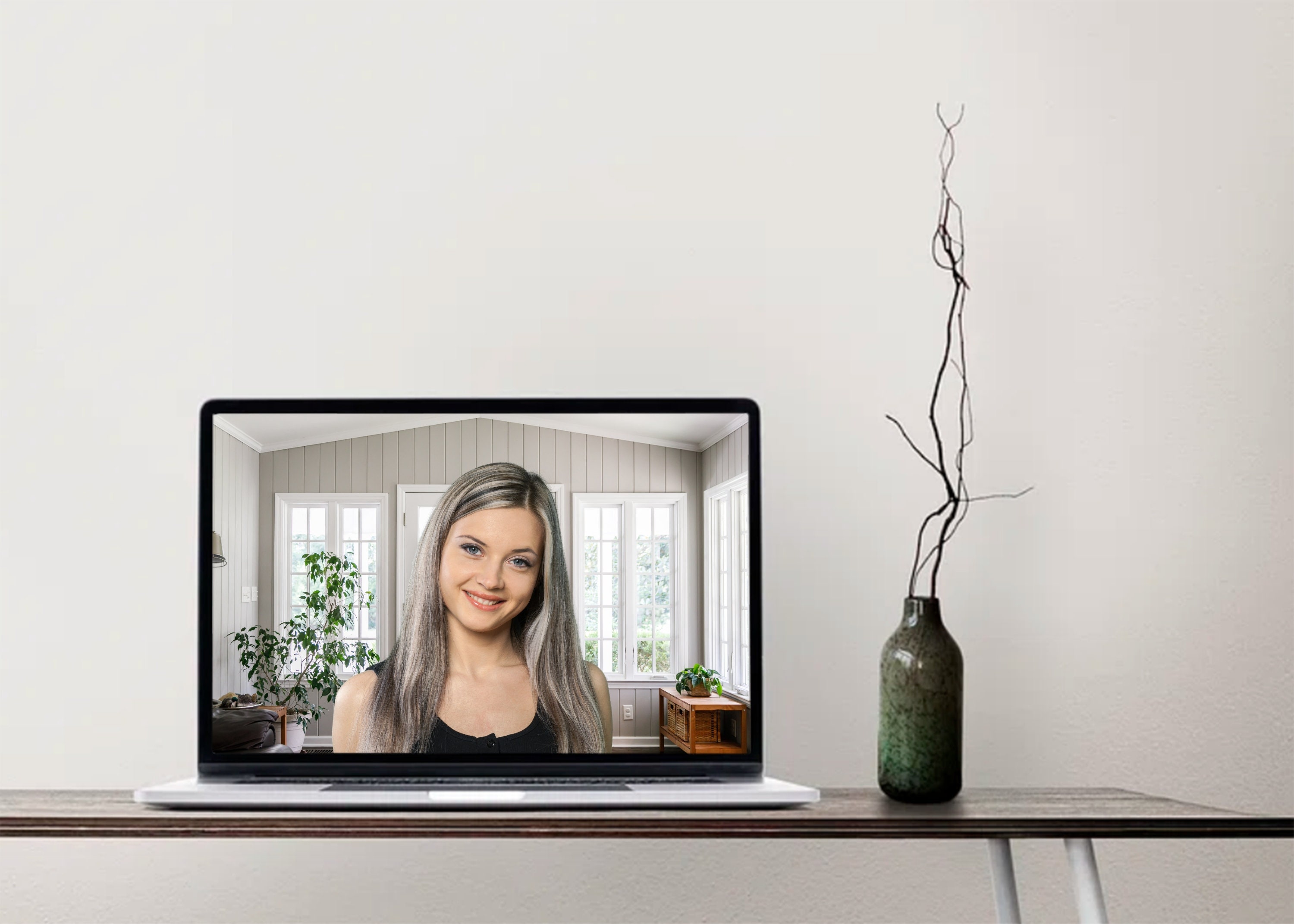 Bright White Windows Zoom Background for Video Calls, Home Office ...