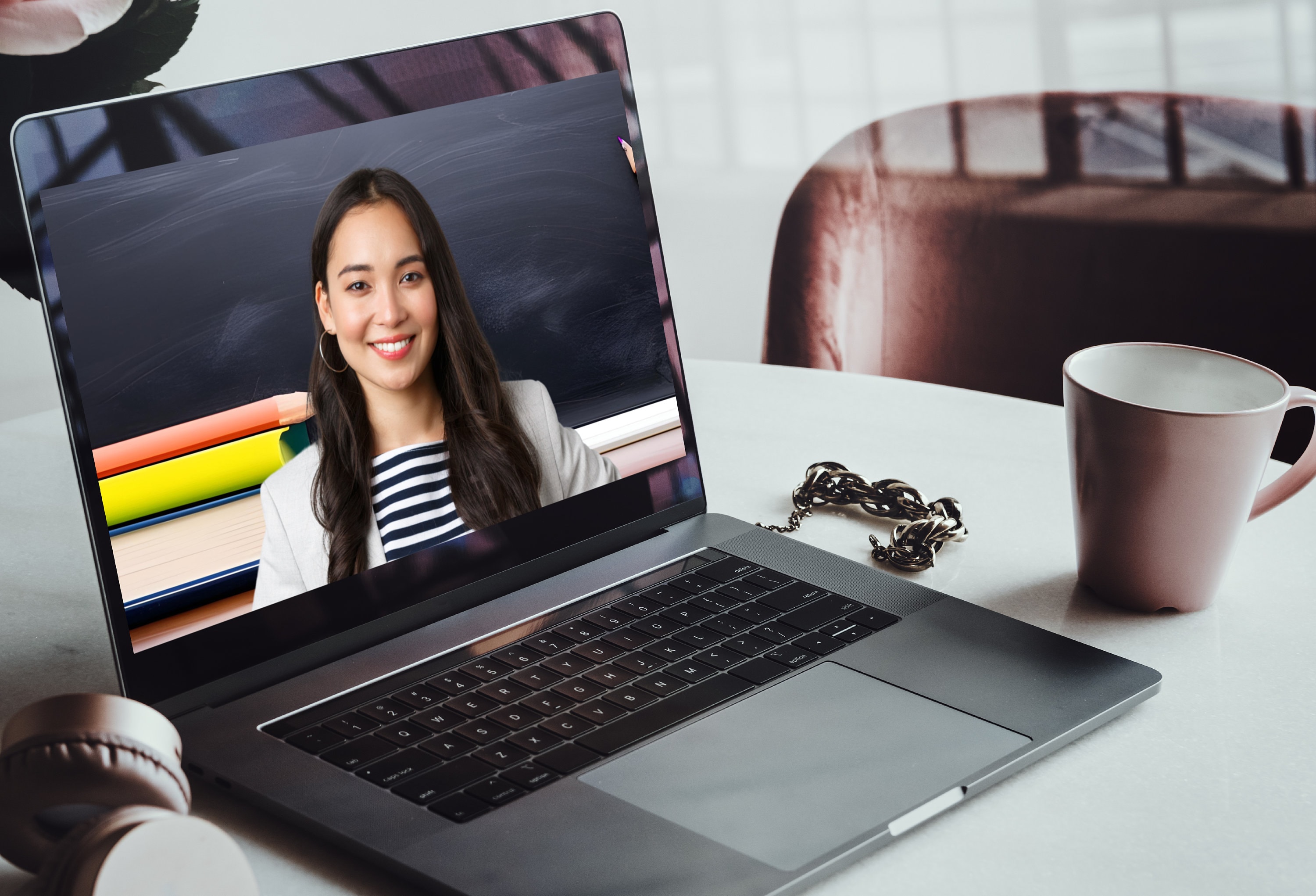 Zoom ESL Teacher Background, Zoom Background Teacher, Teaching on Zoom ...