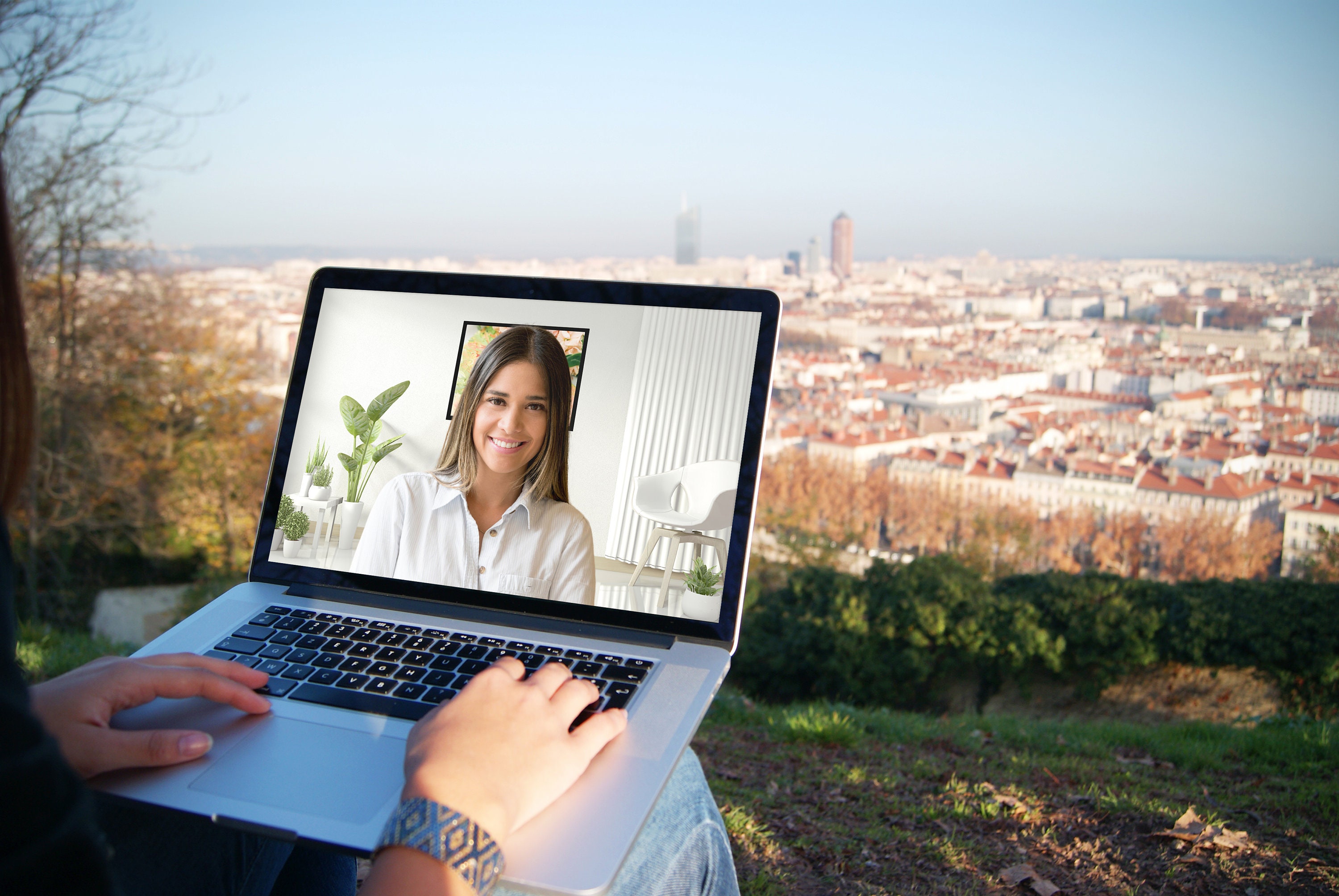 Painting Digital Virtual Zoom Background, White Minimalist Zoom ...