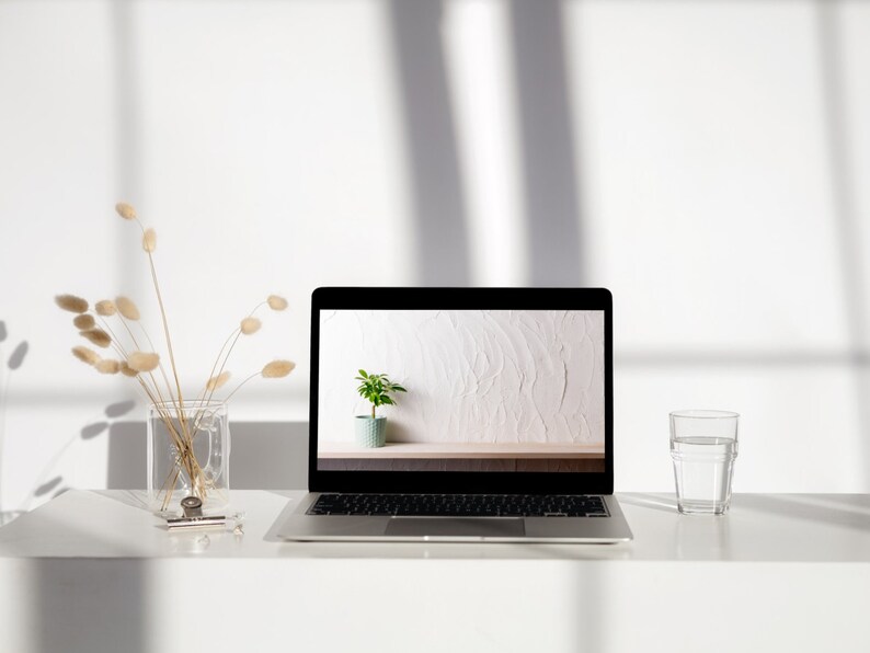 Work From Home Background Virtual Zoom, White Plain Wall Microsoft ...