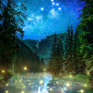 Work From Home Virtual Zoom Background, Night Sky MS Teams Digital ...