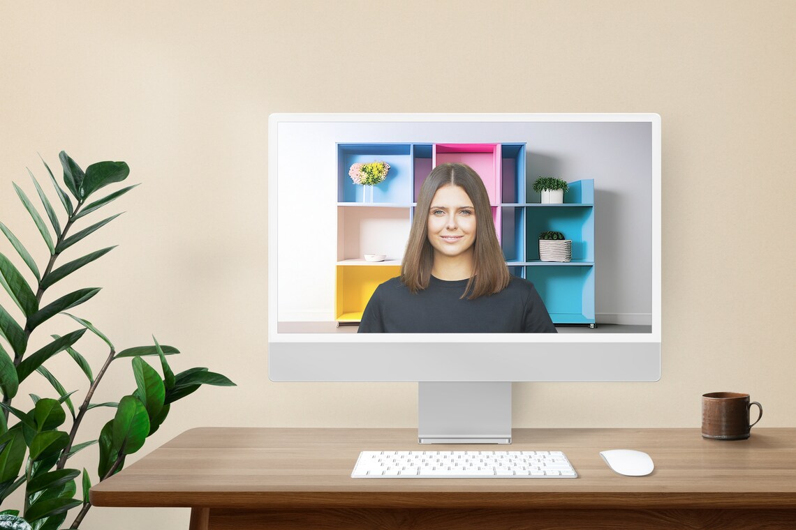 Bright and Vibrant Pastel Zoom Background for Home Office, Professional ...