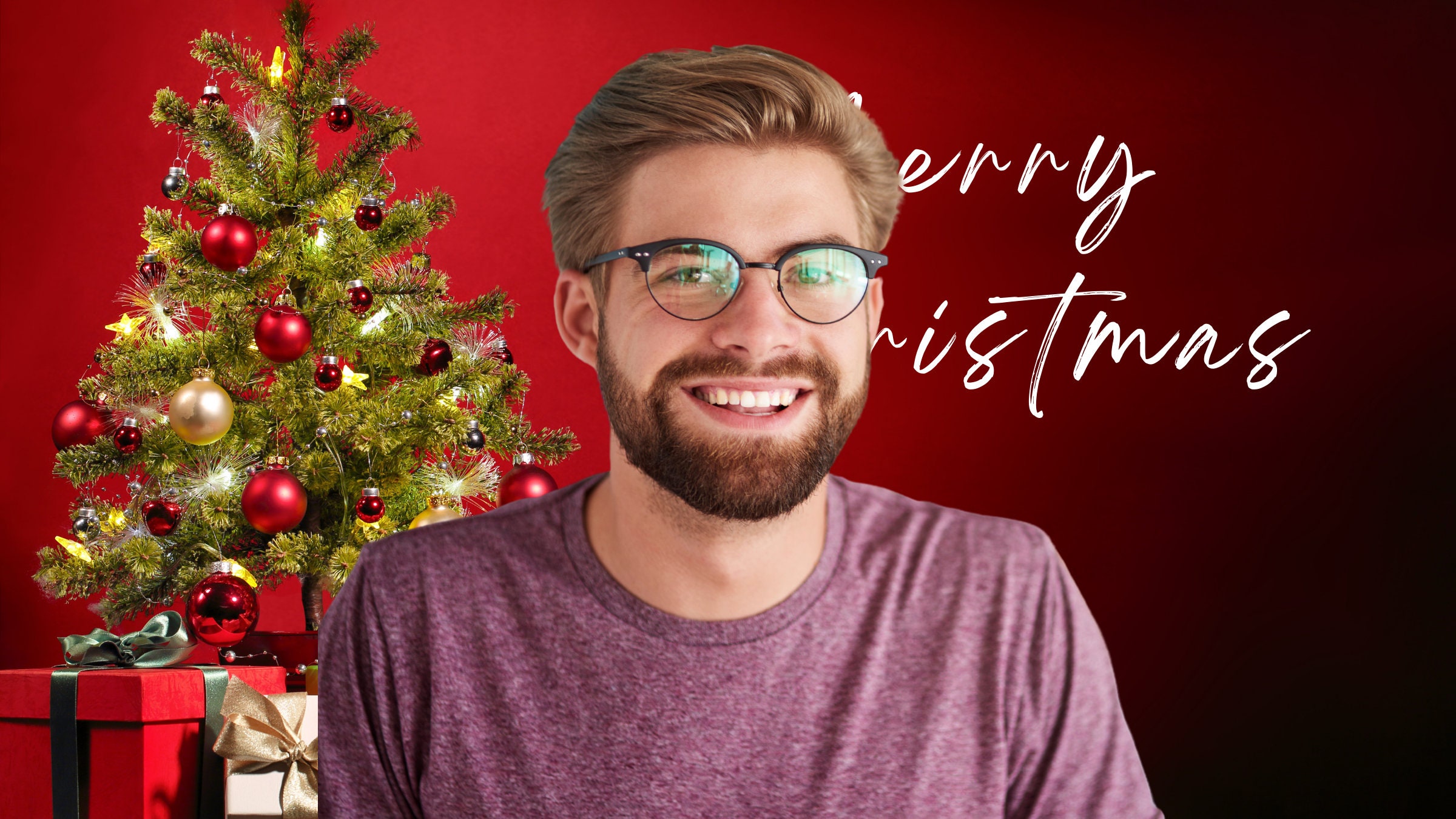 Merry Christmas Virtual Backdrop, Christmas Tree Digital Download Zoom ...