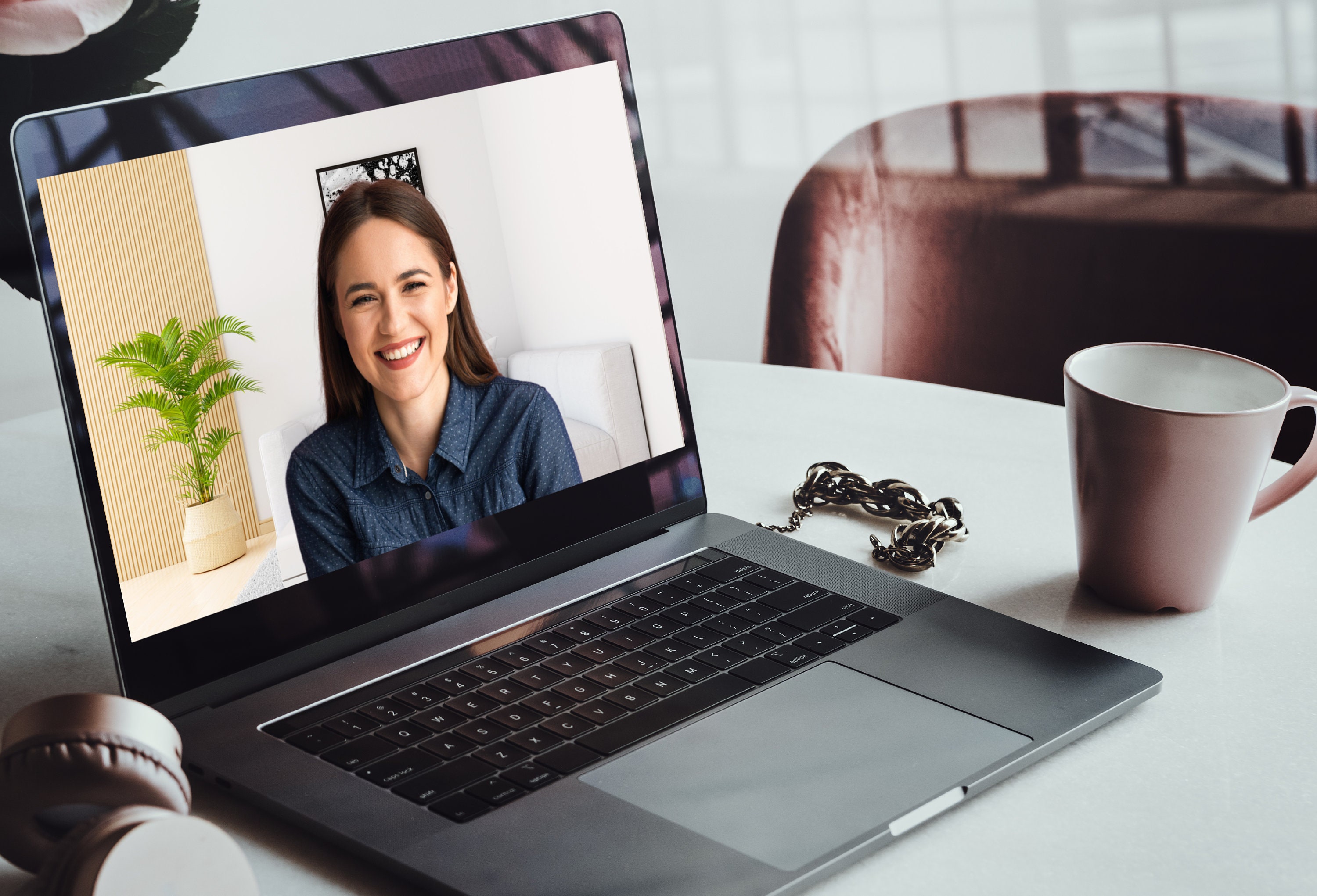 Bright White Zoom Virtual Background for Teams, Professional Digital ...