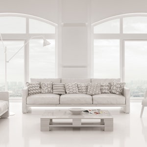 Bright White Virtual Background With Windows, Home Office Zoom ...