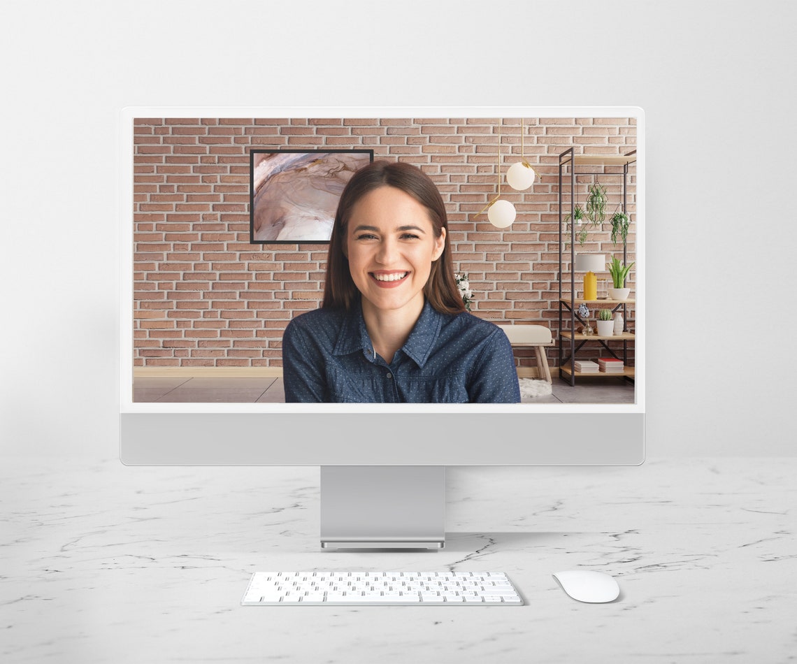 Brick Wall Zoom Virtual Background for Team, Professional Digital ...