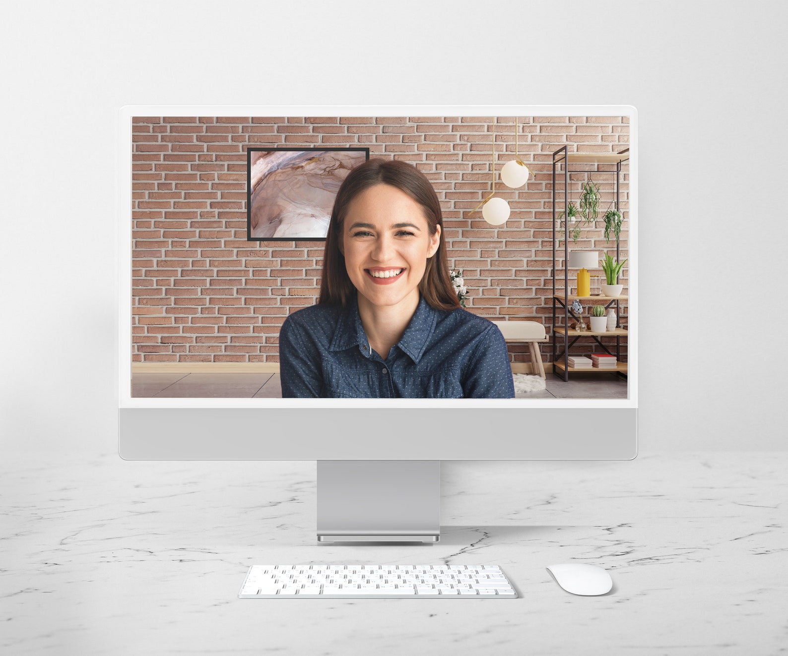 Brick Wall Zoom Virtual Background for Team, Professional Digital ...