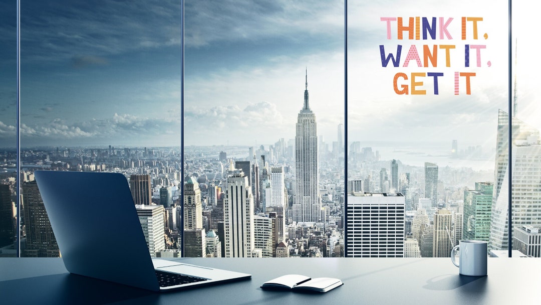 Motivational Zoom Background, Professional Skyline Office Backdrop ...