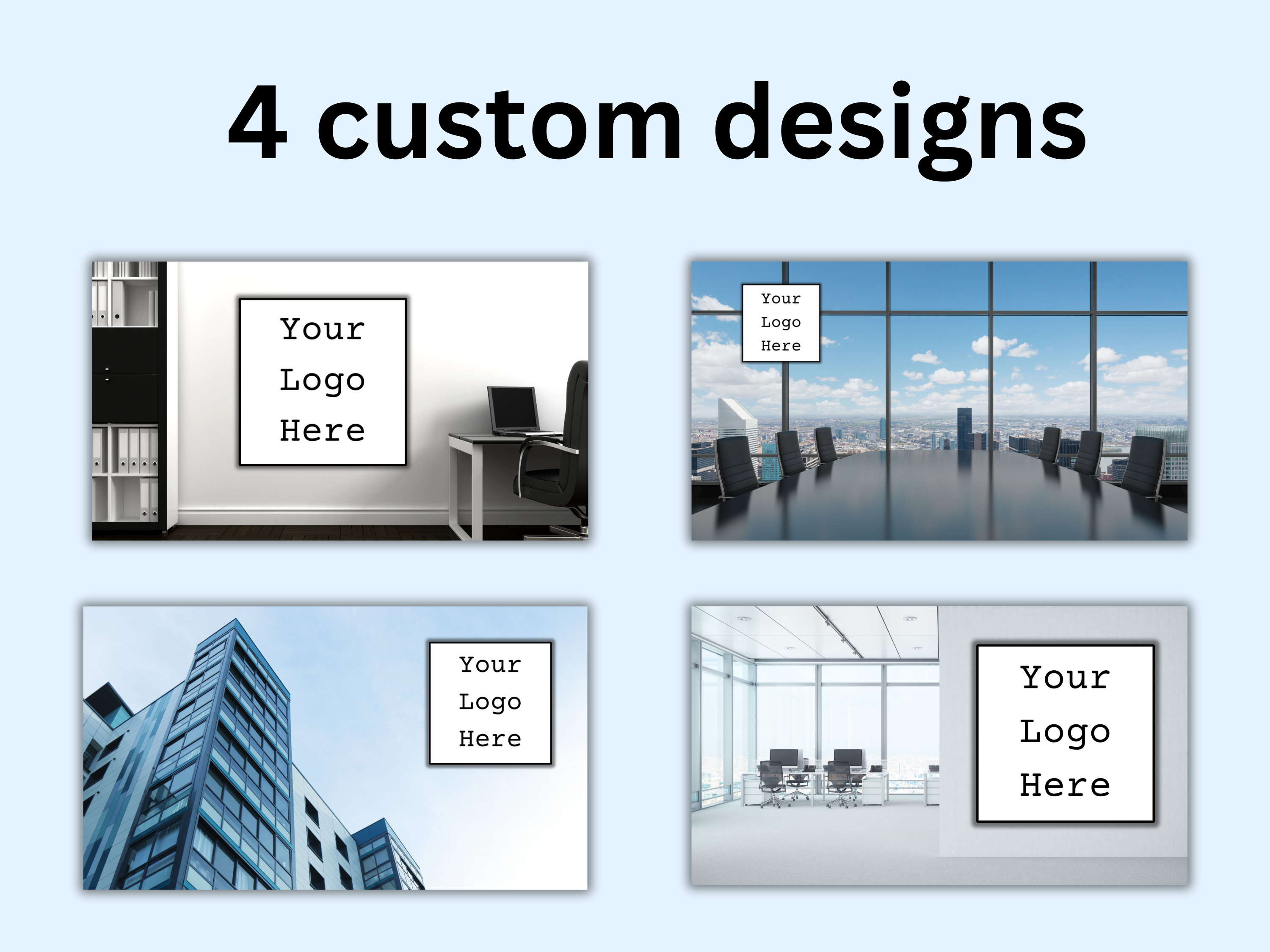 4 Custom Zoom Backgrounds Bundle for Teams, Professional Personalized ...