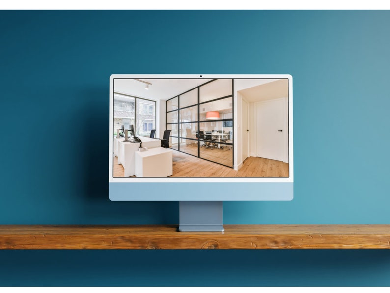 Virtual Zoom Background Modern Office, Microsoft Teams Digital Backdrop ...