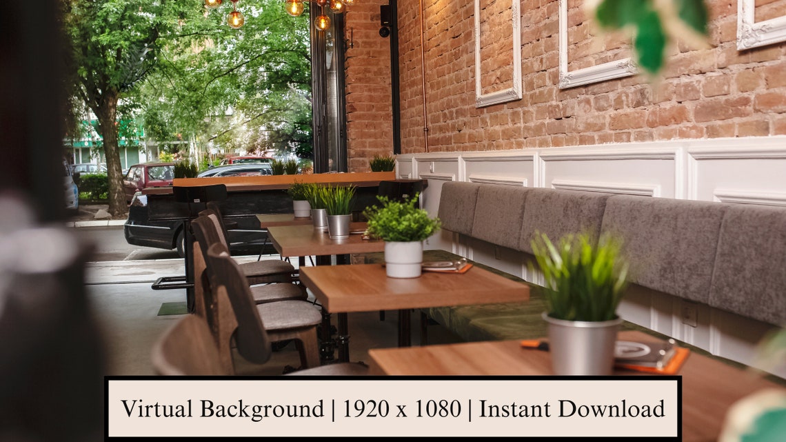 Coffee Shop Realistic Zoom Background, Professional Office Background ...