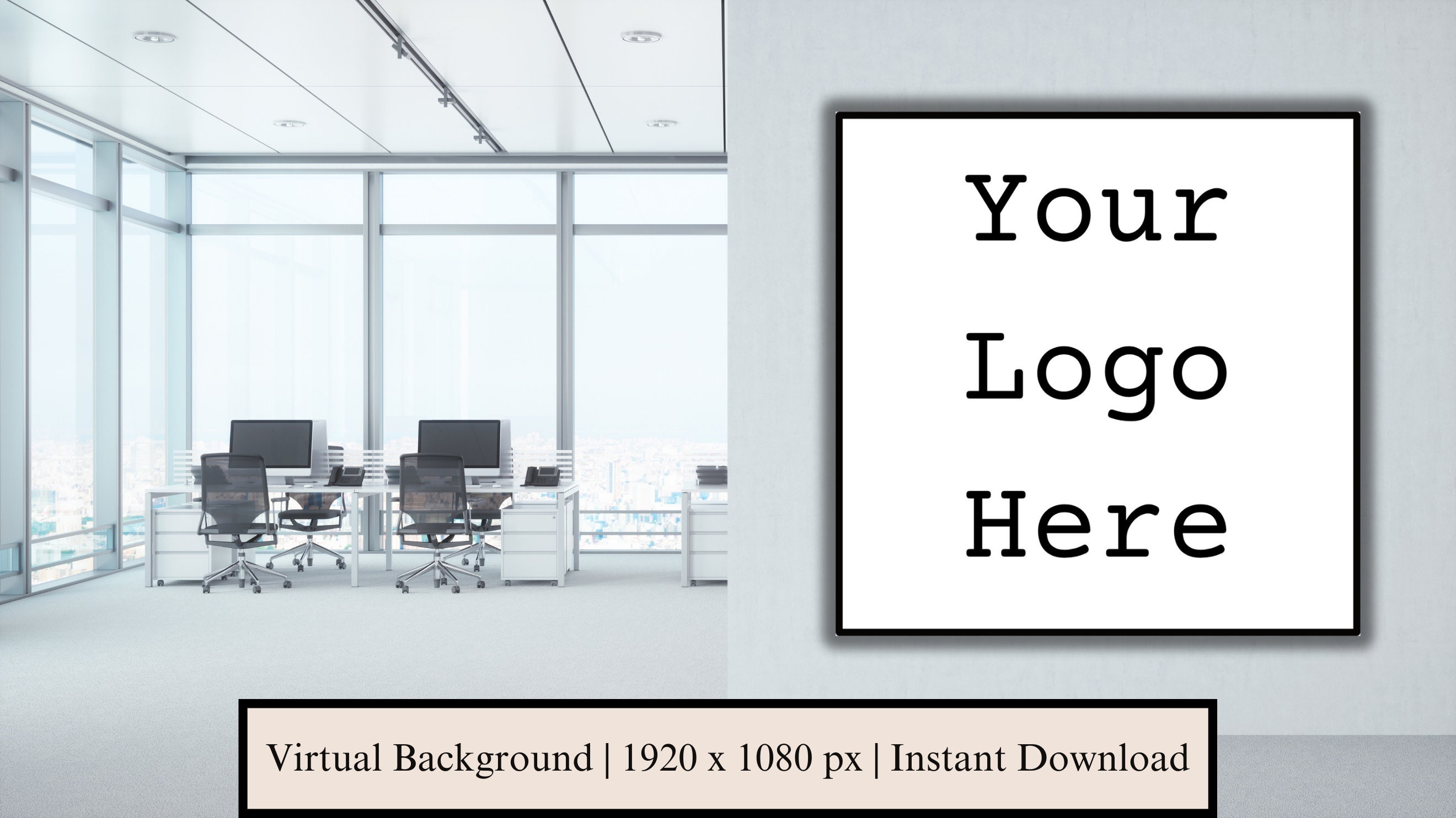 Personalized Zoom Background With Logo, Custom Corporate Office Zoom ...