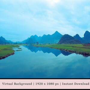 Zoom Background Mountains and Lake, Microsoft Teams Virtual Background ...