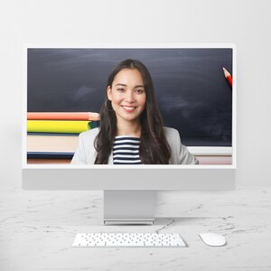 Zoom ESL Teacher Background, Zoom Background Teacher, Teaching on Zoom ...
