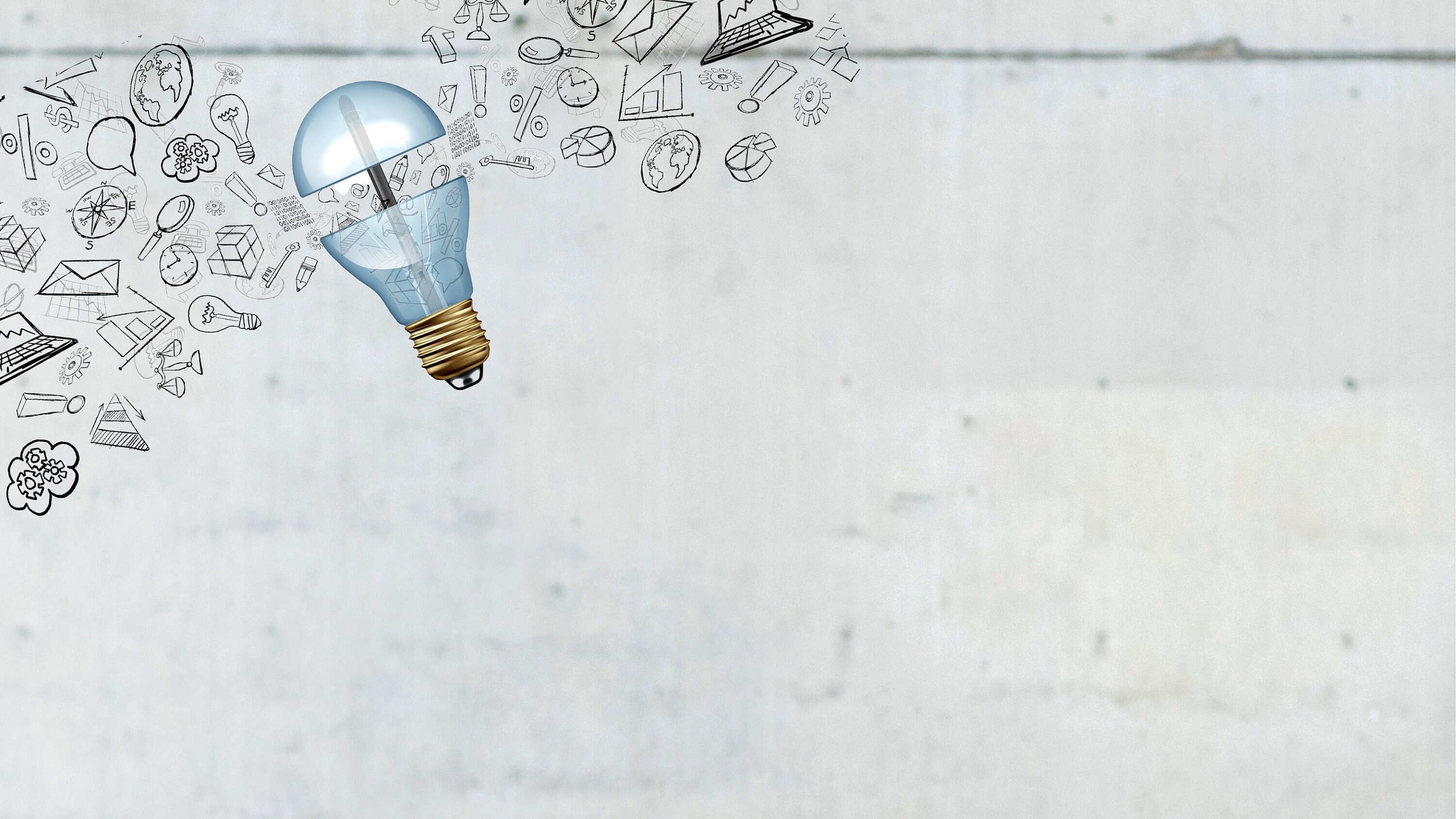 Thinking Light Bulb Home Office Zoom Background, Professional Business ...