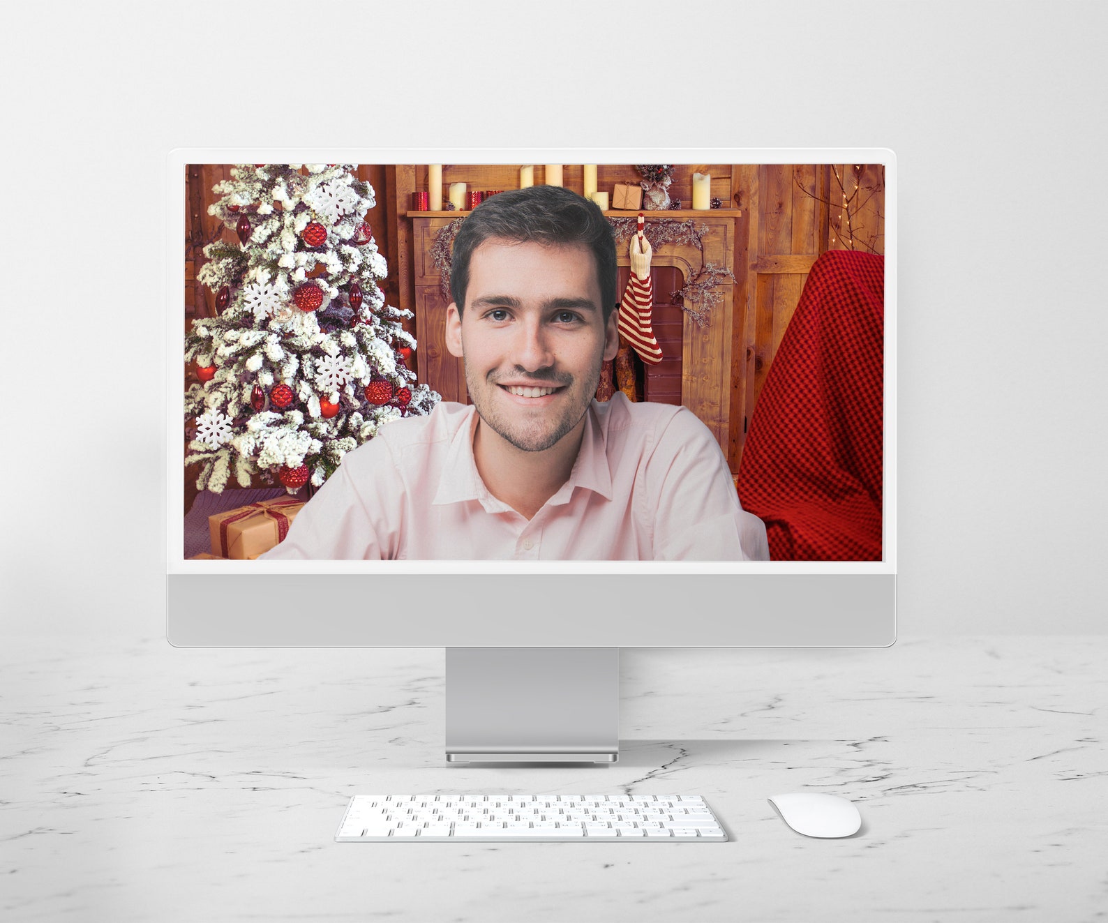 Christmas Digital Zoom Background, Virtual Xmas Holiday Party Backdrop ...