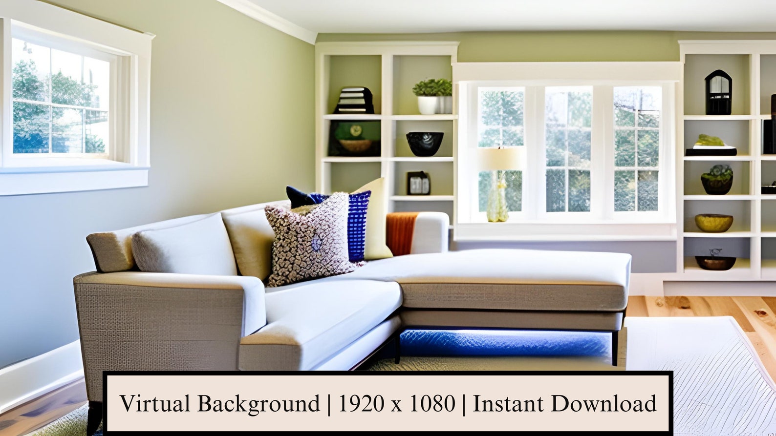 Bright Home Background With Couch and Window, Zoom Virtual Background ...