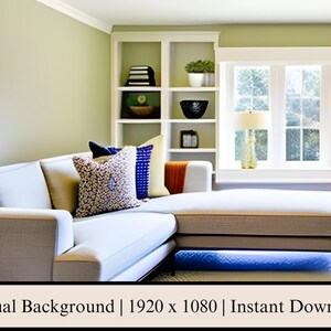 Bright Home Background With Couch and Window, Zoom Virtual Background ...