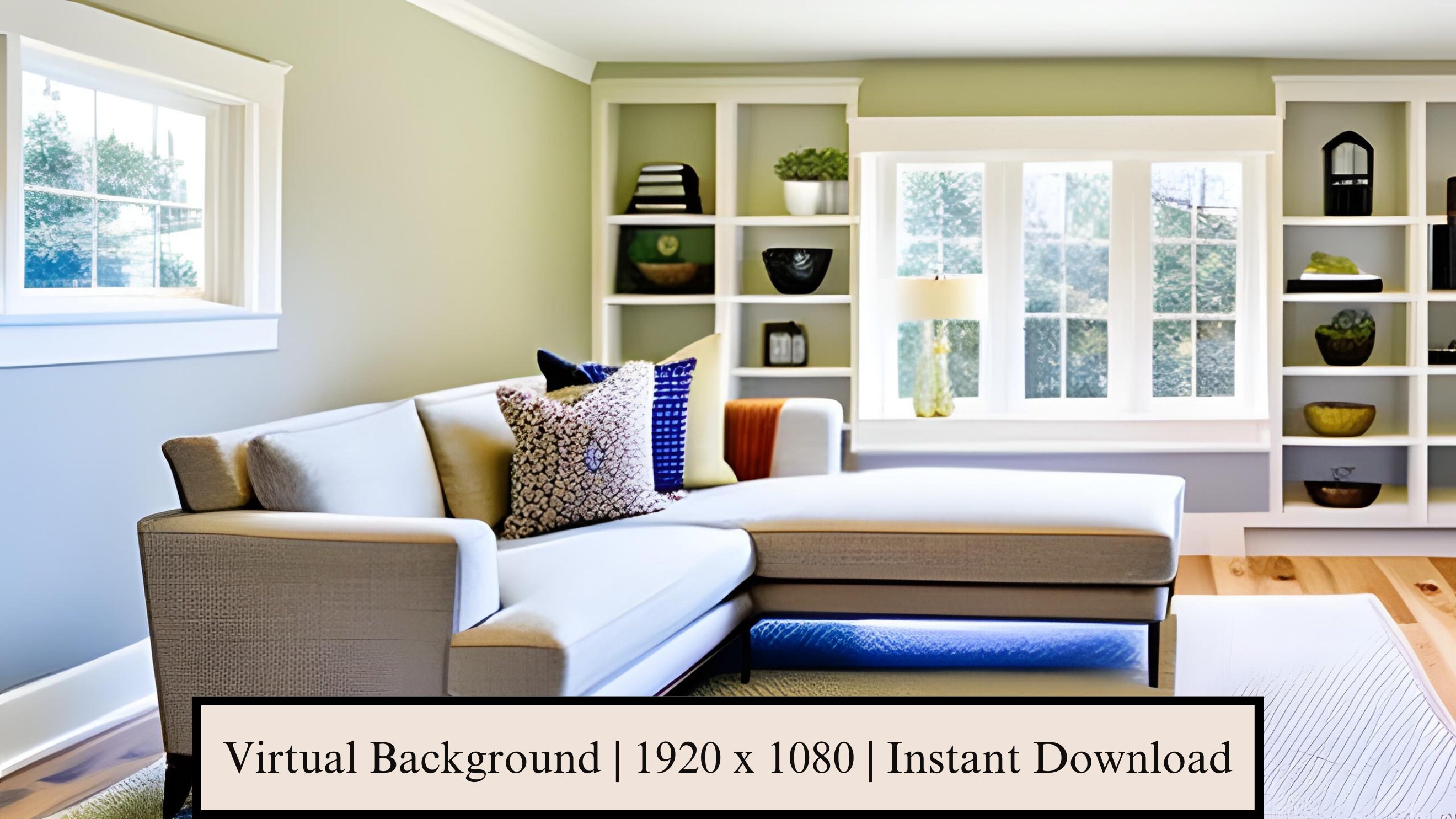 Bright Home Background With Couch and Window, Zoom Virtual Background ...