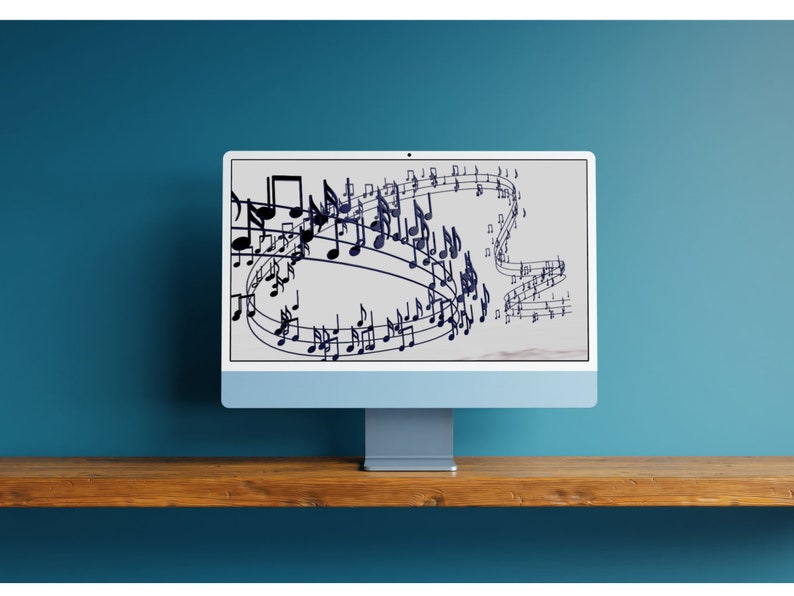 Remote Virtual Zoom Background, Music Note MS Teams Digital Download ...