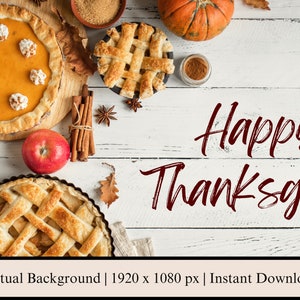 Thanksgiving Digital Zoom Background, Fall Home Office Backdrop, Autumn ...