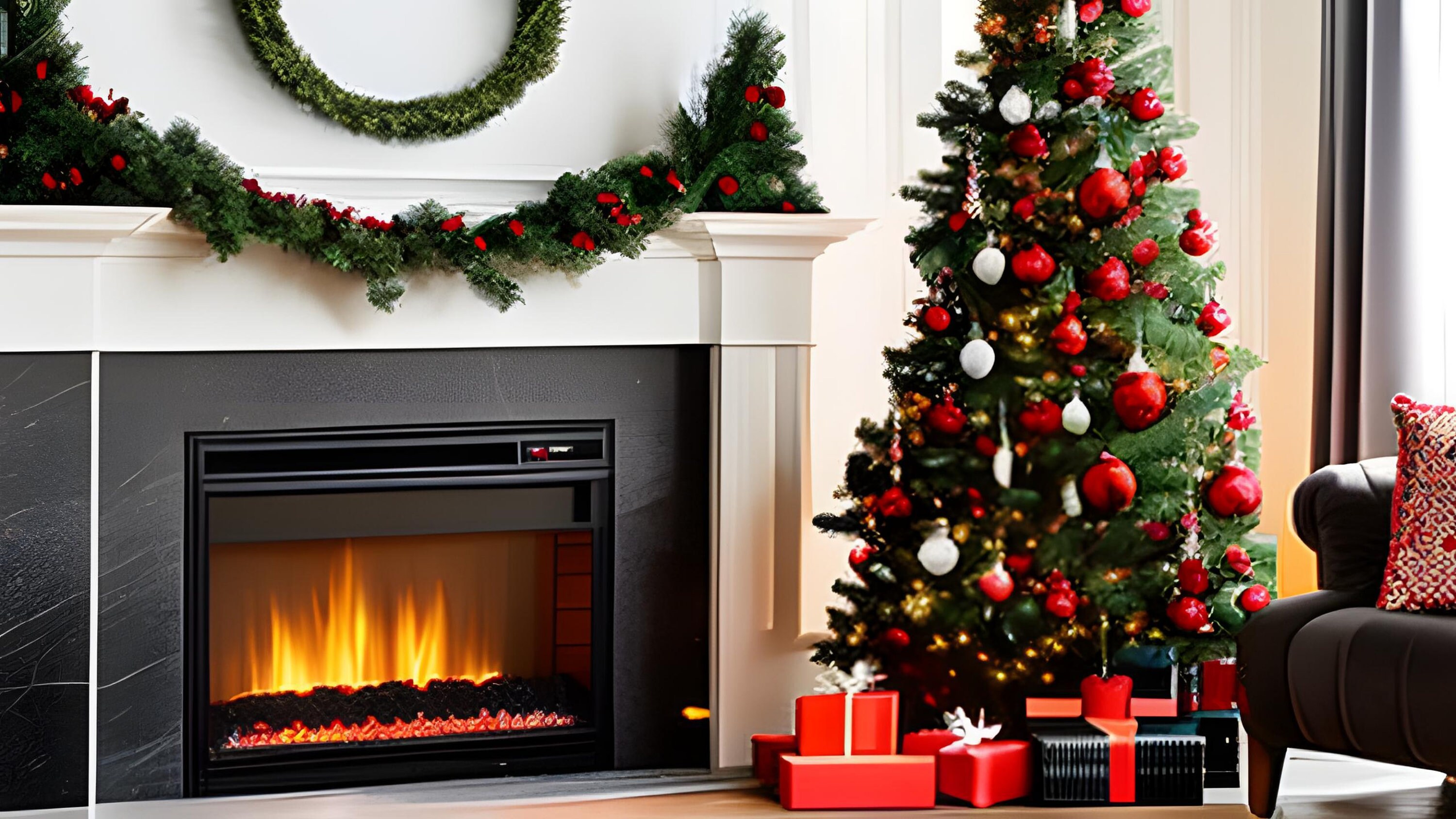 Christmas Zoom Backdrop, Teams Background Home Office, Digital Xmas ...