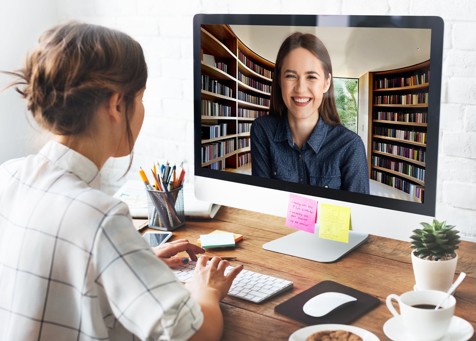 Library Digital Zoom Background Window, Bookshelf Zoom Backgrounds Home ...