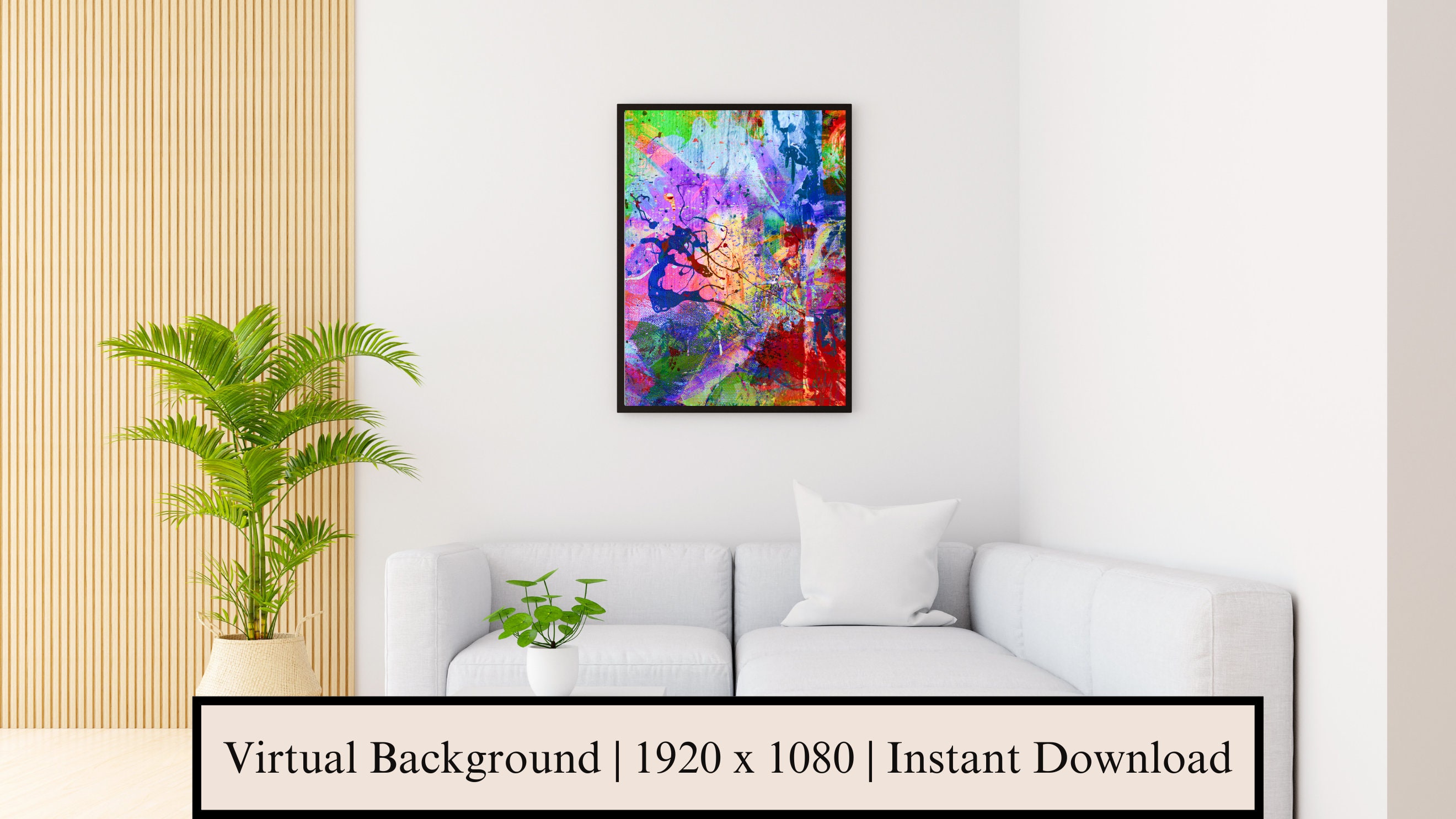 Plain Wall Art Zoom Virtual Background, Professional Teams Digital ...