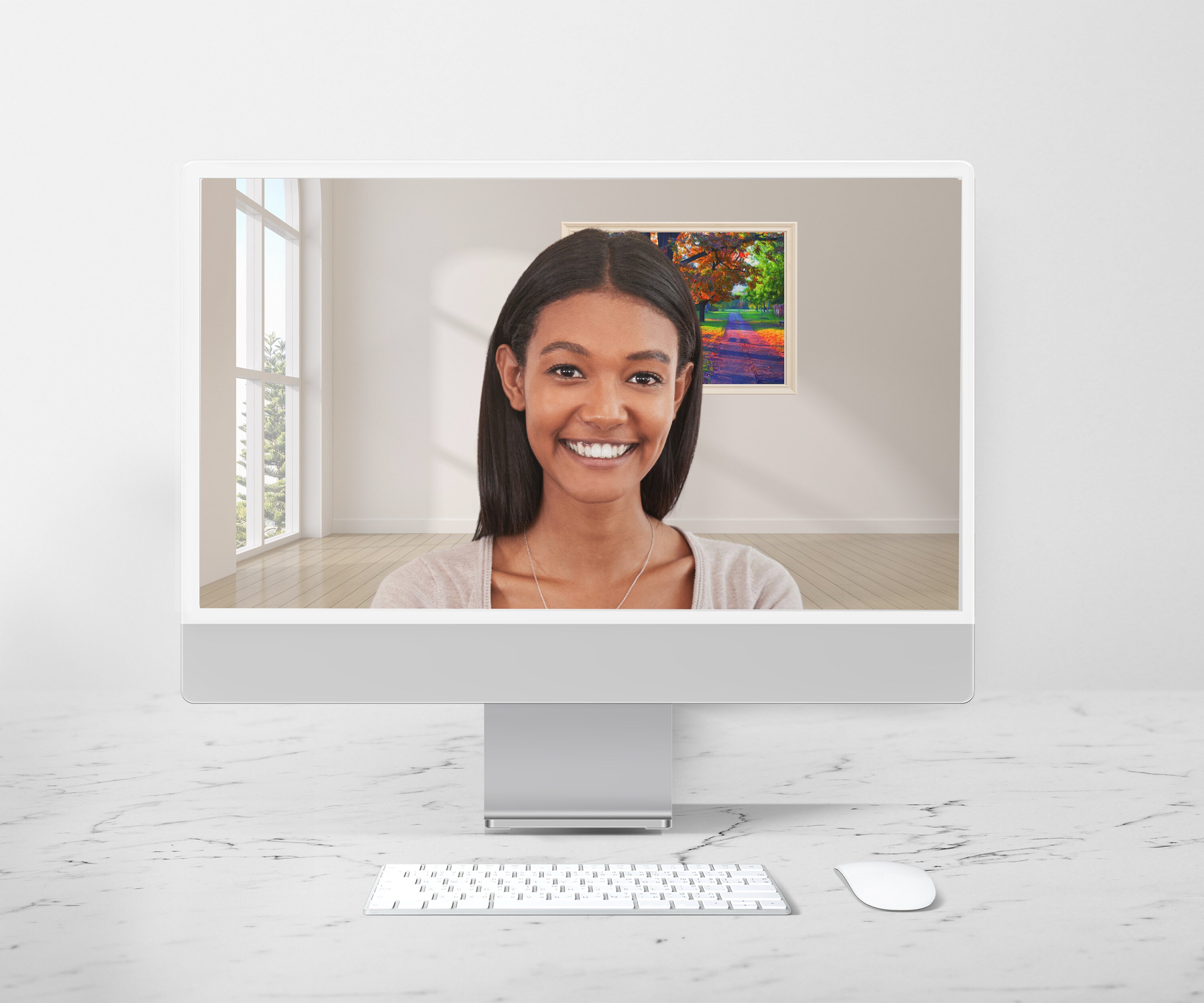 Work From Home Virtual Zoom Background, Plain Wall Painting Background ...
