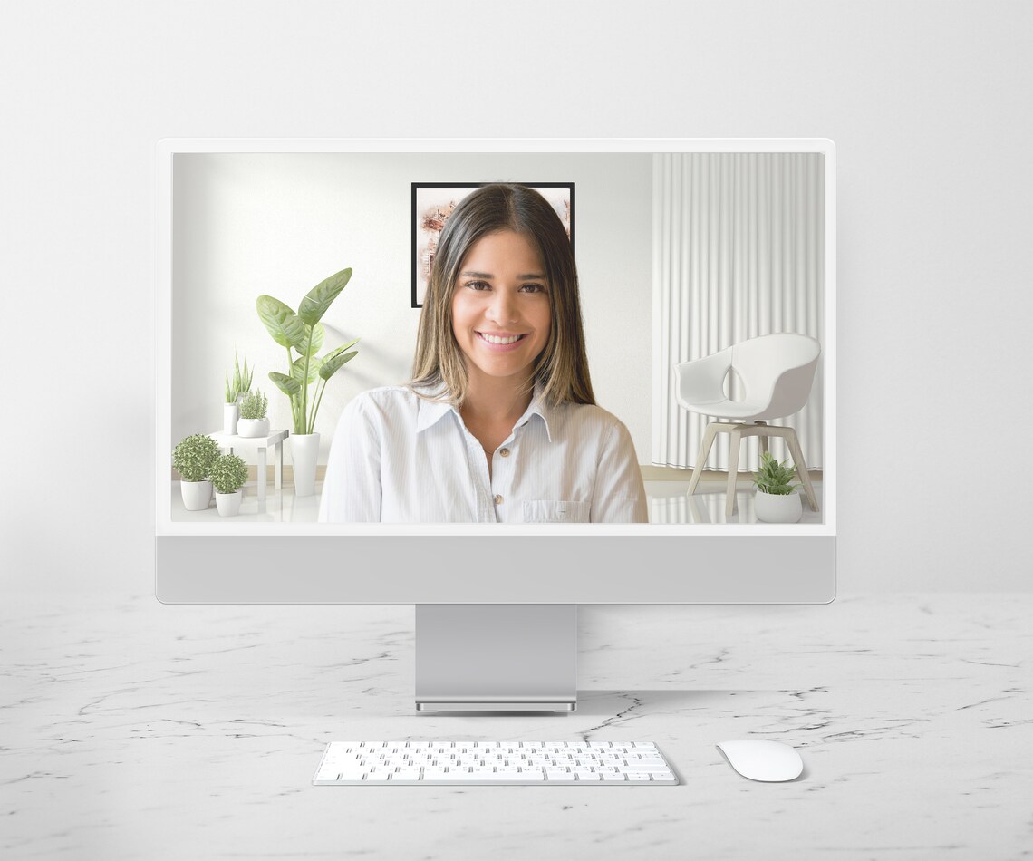 Painting Digital Virtual Zoom Background, Bright Minimalist Zoom ...