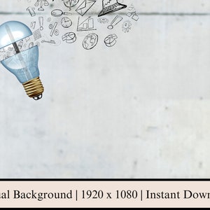 Thinking Light Bulb Home Office Zoom Background, Professional Business ...