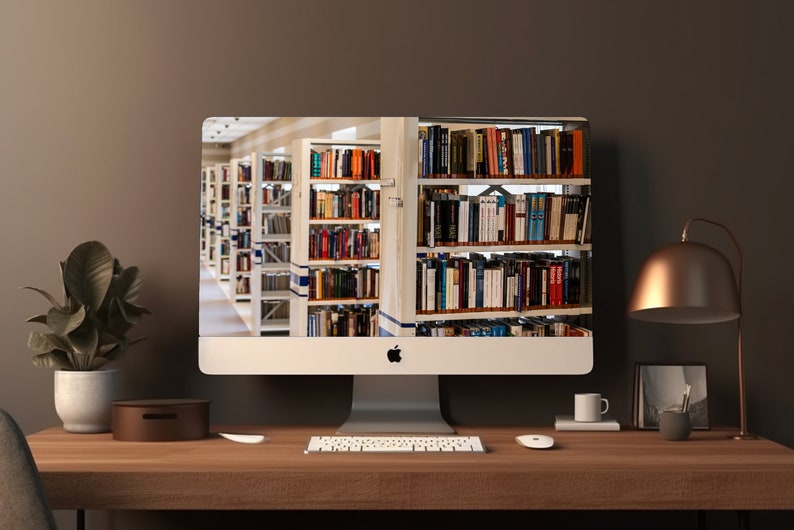 Professional Library Zoom Background, Home Office Zoom Virtual ...