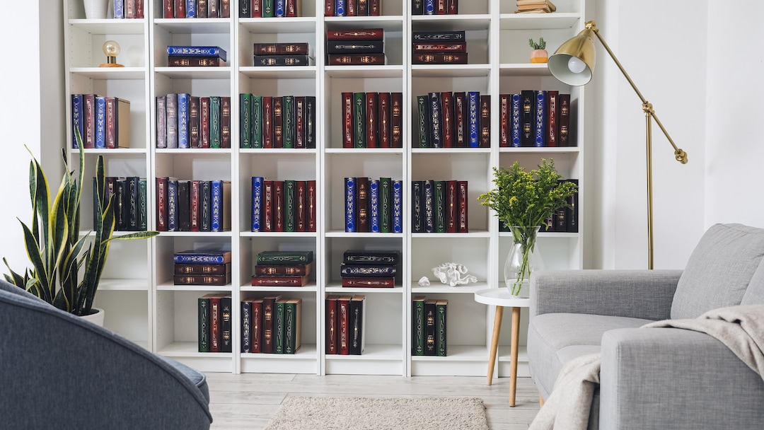 Bookcase Virtual Home Office Backdrop, Bright Zoom Background, Online ...