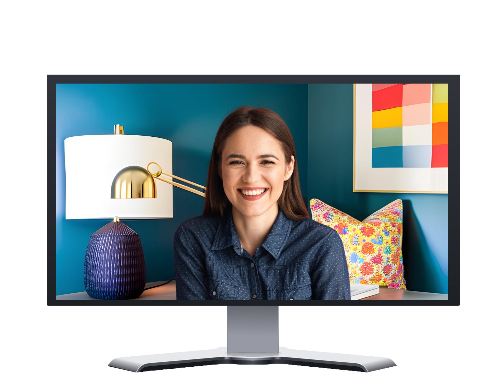 Unique Zoom Background for Video Calls, Vibrant Bright Colored Virtual ...