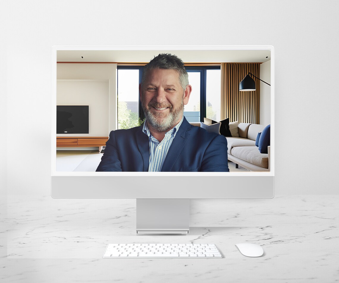 Living Room Zoom Background With Window, Lawyer Zoom Backdrop ...