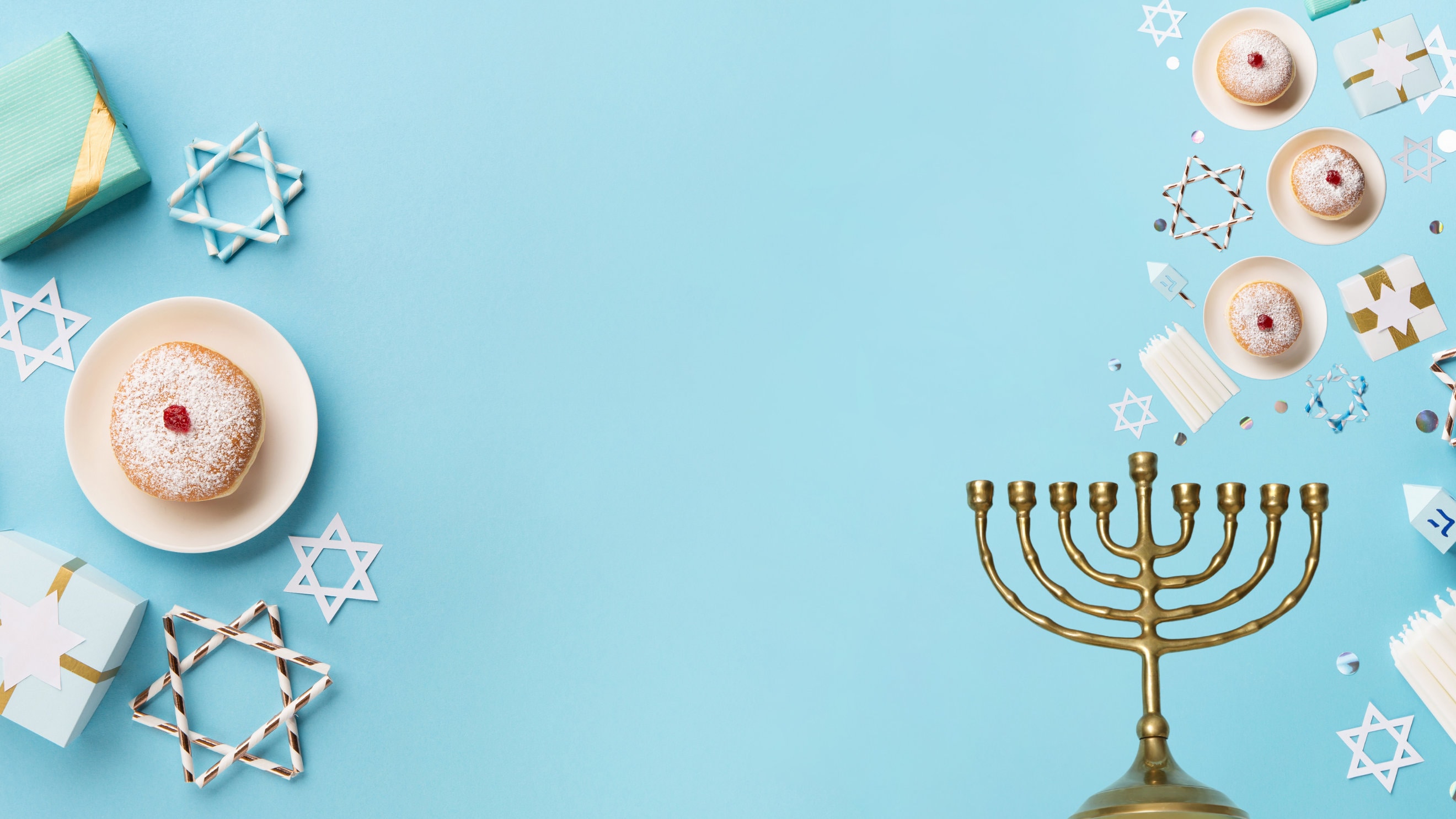 Happy Hannukah Zoom Background, Jewish Holiday Backdrop for Zoom ...