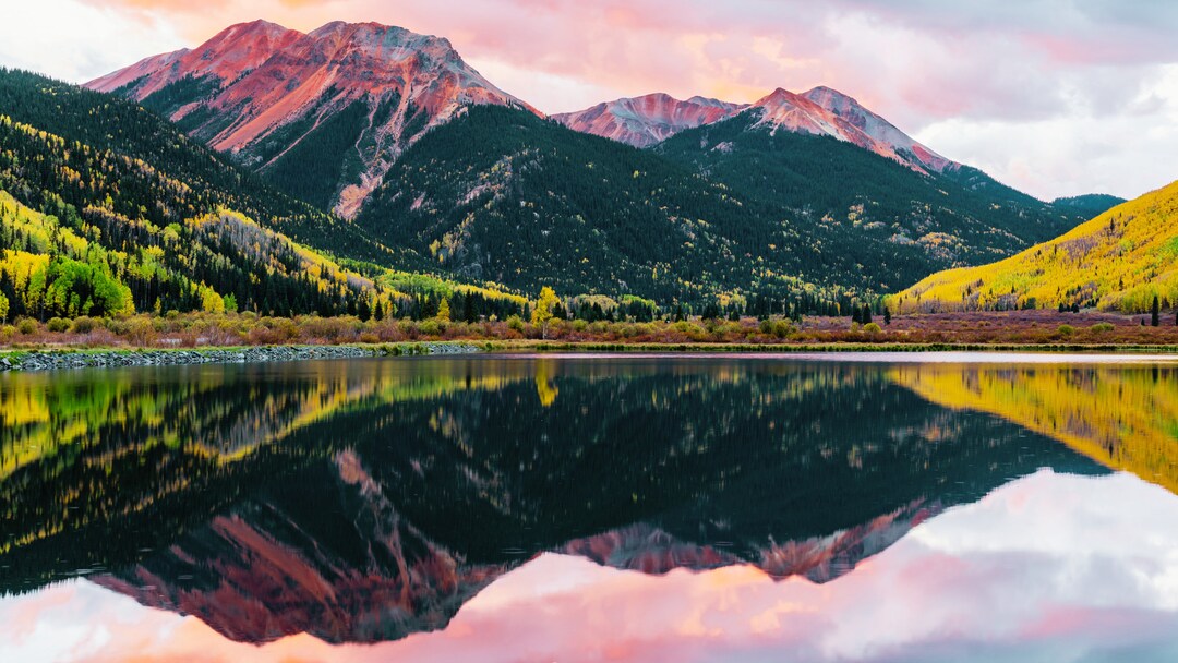 Mountains Zoom Background, Scenery Virtual Background, Colourful Lake ...