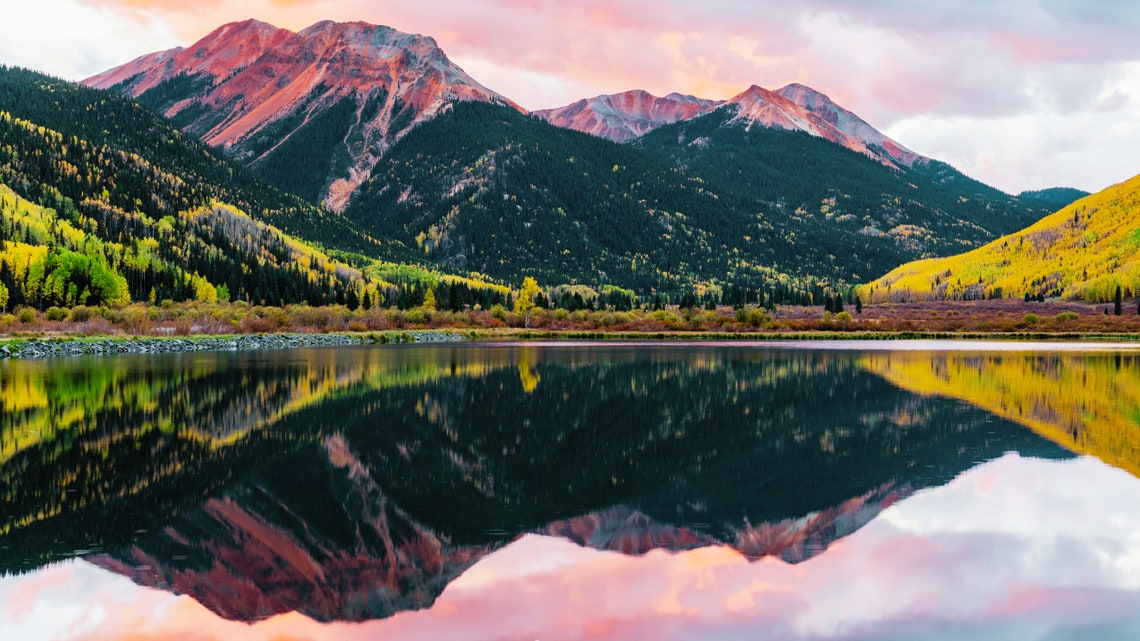 Mountains Zoom Background, Scenery Virtual Background, Colourful Lake ...