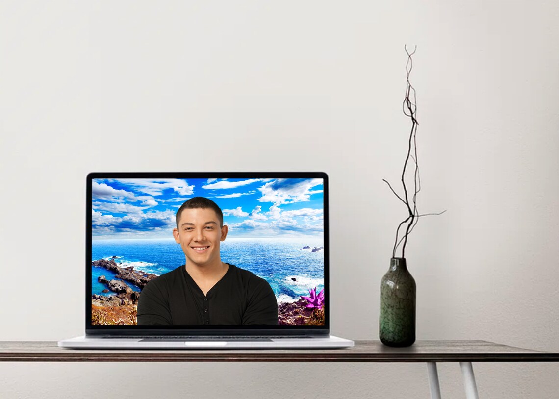 Beach Zoom Background Instant Download, Bright Sky Microsoft Teams ...