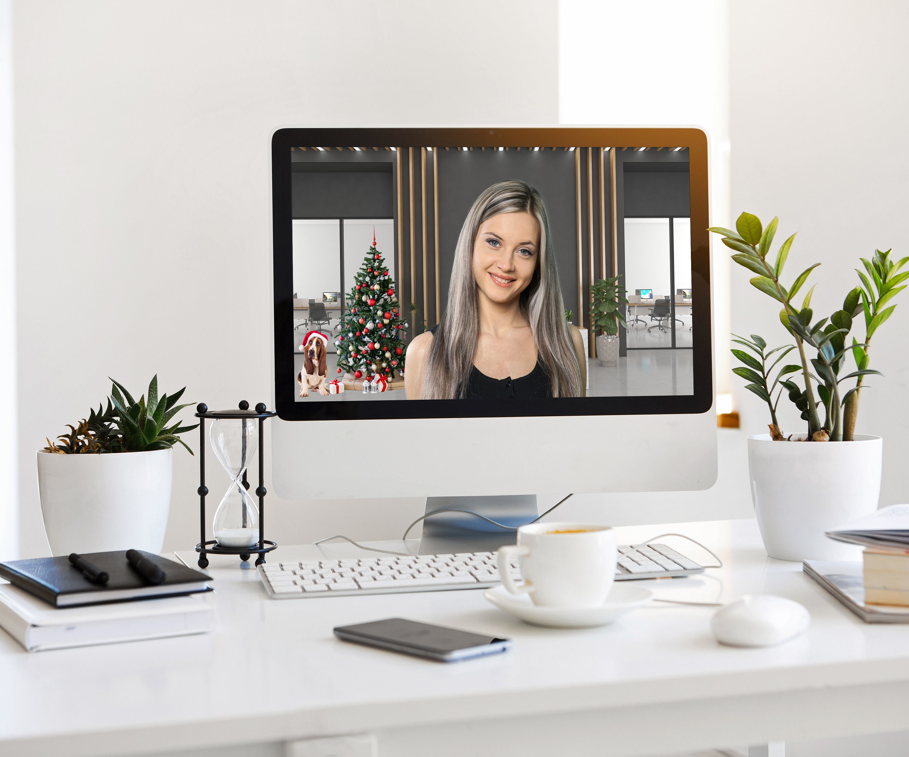 Professional Christmas Zoom Background, Christmas Tree Virtual ...