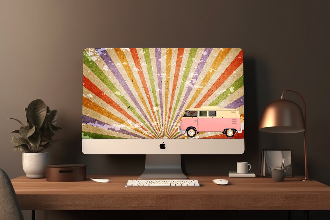 Retro Virtual Zoom Background CMYK Color Background Digital - Etsy UK
