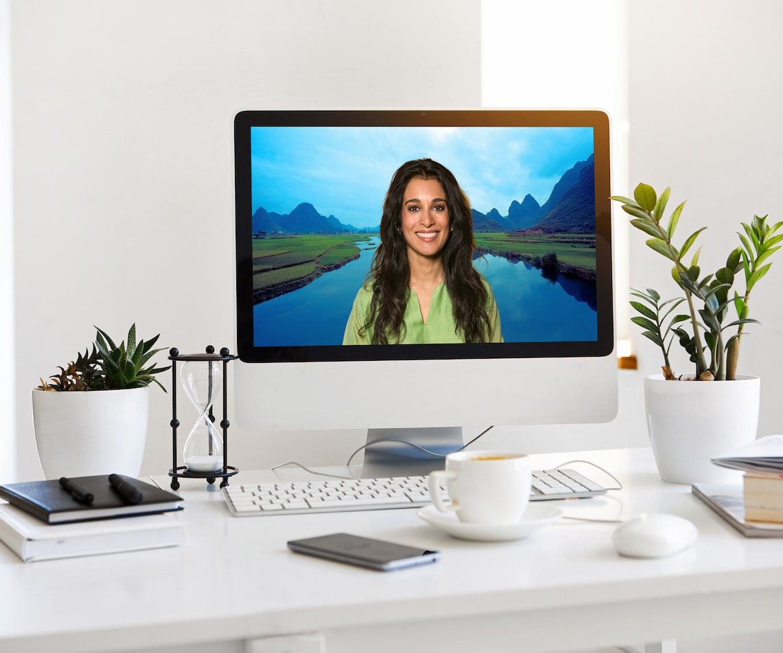 Zoom Background Mountains and Lake, Microsoft Teams Virtual Background ...
