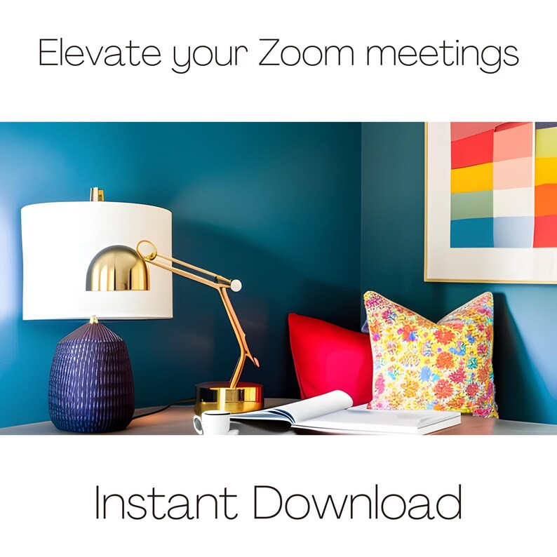 Unique Zoom Background for Video Calls, Vibrant Bright Colored Virtual ...