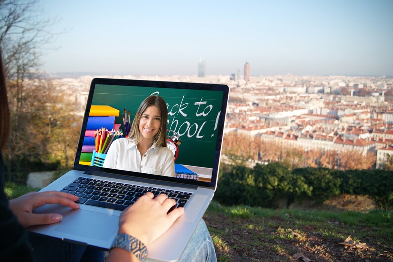 Professional Online Teaching Zoom Background, Digital Learning Virtual ...