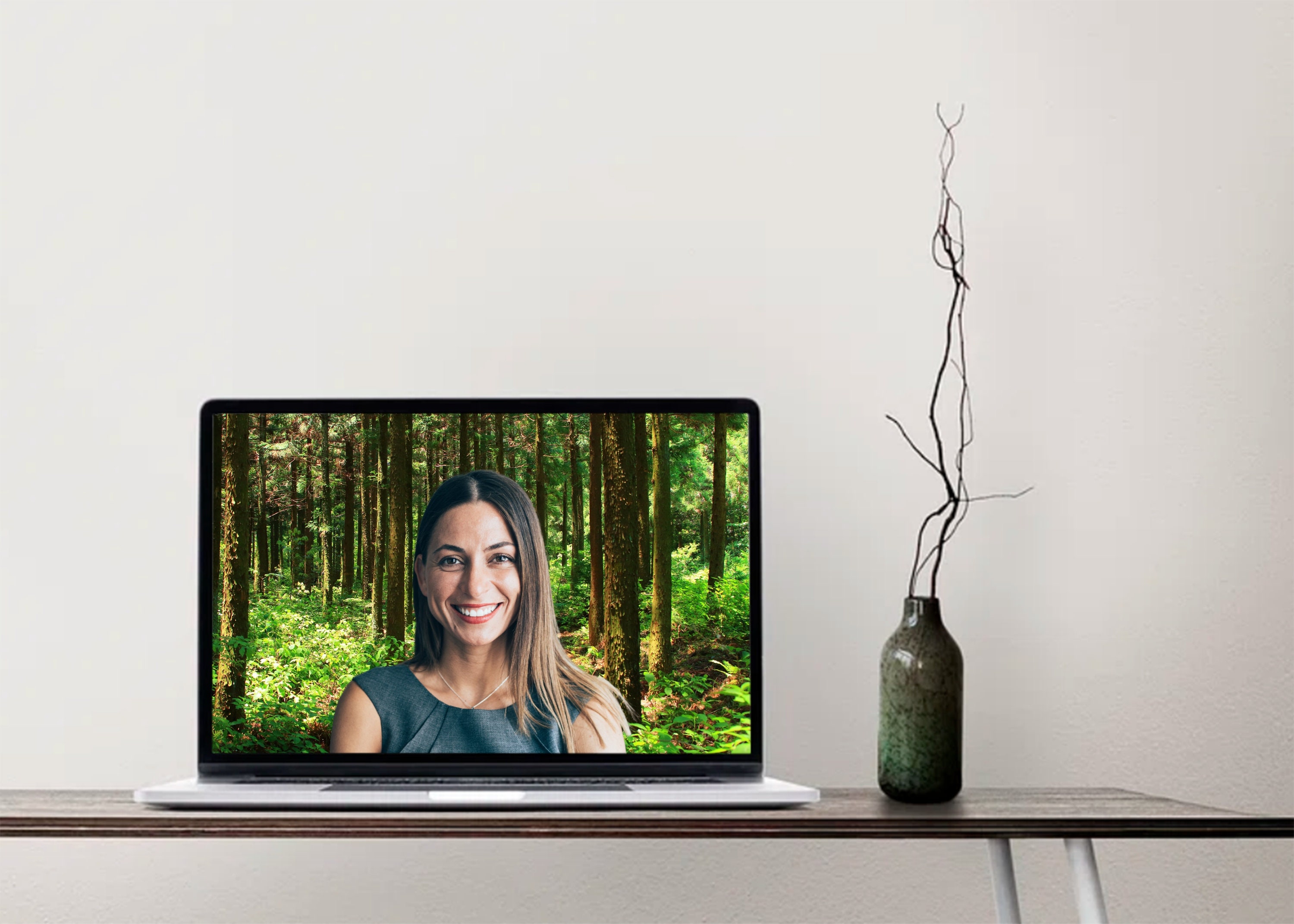 Forest Home Office Zoom Background, Virtual Backdrop Zoom Meeting ...
