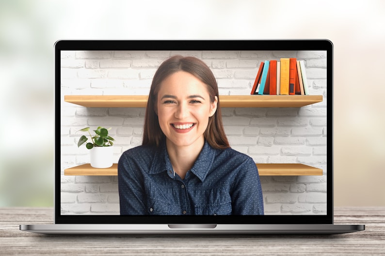 Zoom Background Bookshelf Home Office, Virtual Background for Zoom ...