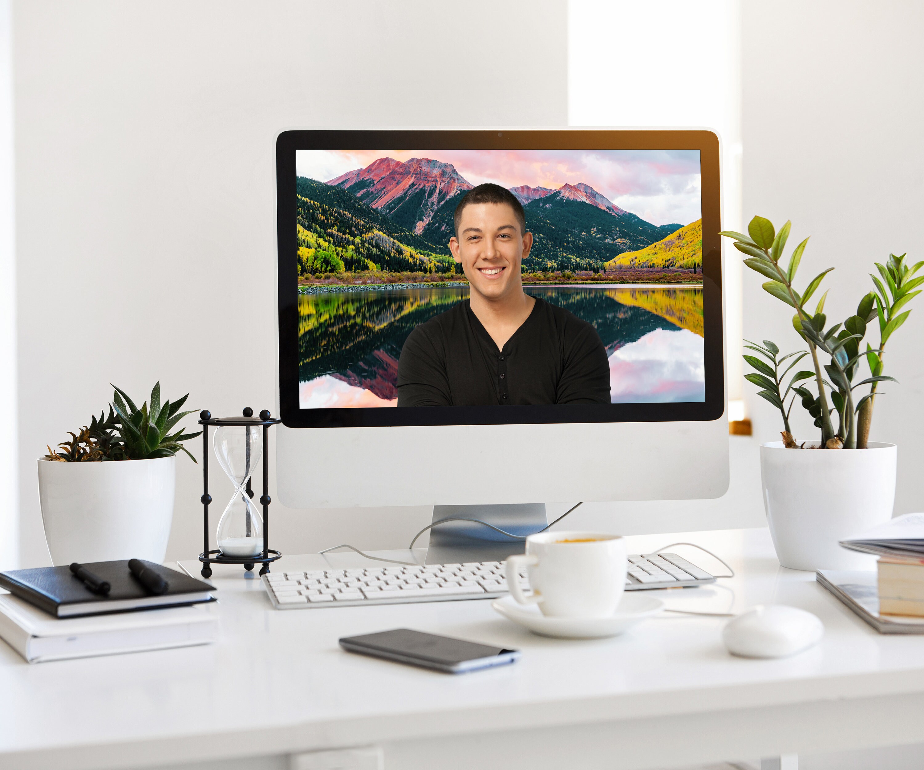 Mountains Zoom Background, Scenery Virtual Background, Colourful Lake ...