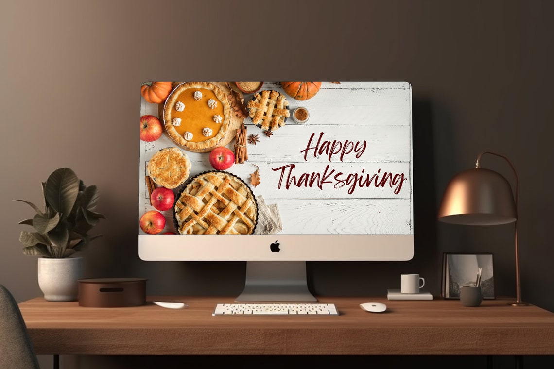Thanksgiving Digital Zoom Background, Fall Home Office Backdrop, Autumn ...