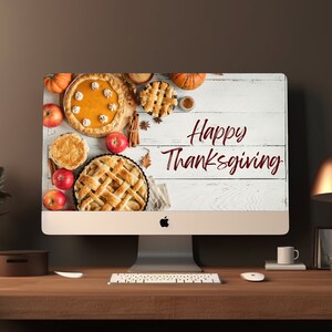 Thanksgiving Digital Zoom Background, Fall Home Office Backdrop, Autumn ...