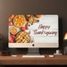 Thanksgiving Digital Zoom Background, Fall Home Office Backdrop, Autumn ...
